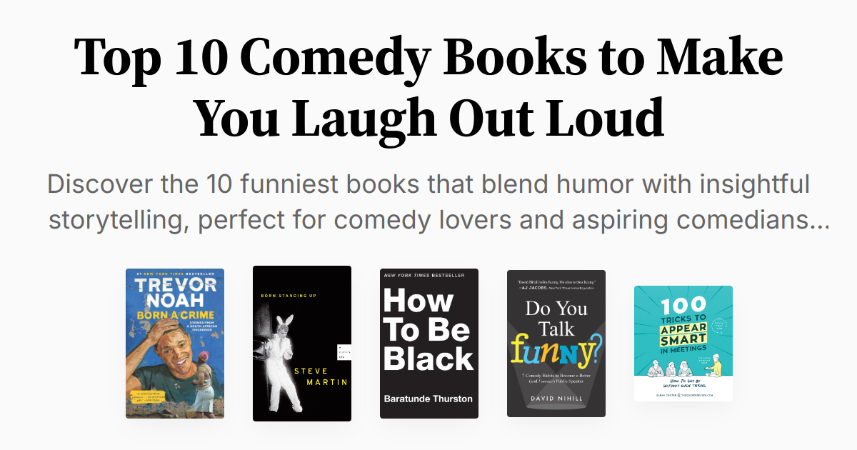 Top 10 Comedy Books to Make You Laugh Out Loud | Summary & Audio