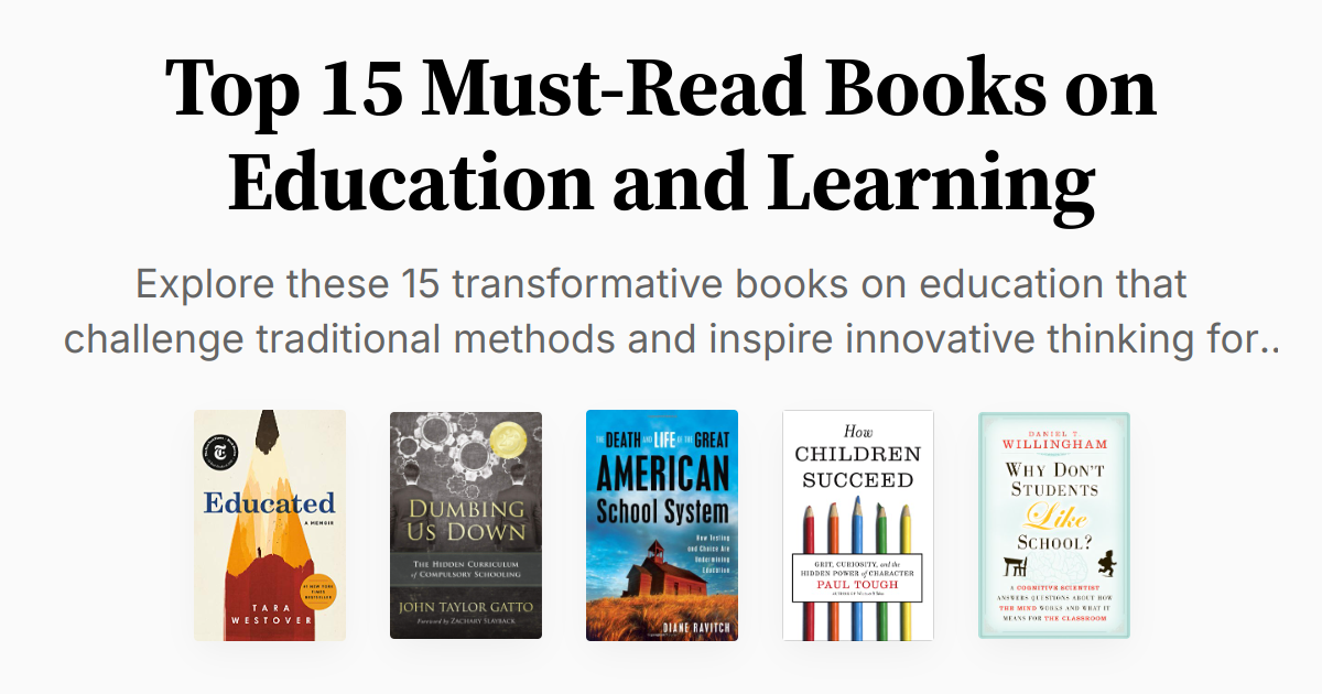 Top 15 Must-Read Books on Education and Learning | Summary & Audio